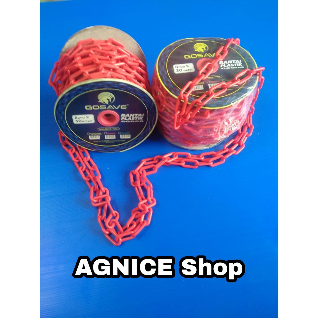 Jual Rantai Plastik MERAH Traffic Cone 8MM X 30M Rantai Safety Cone ...