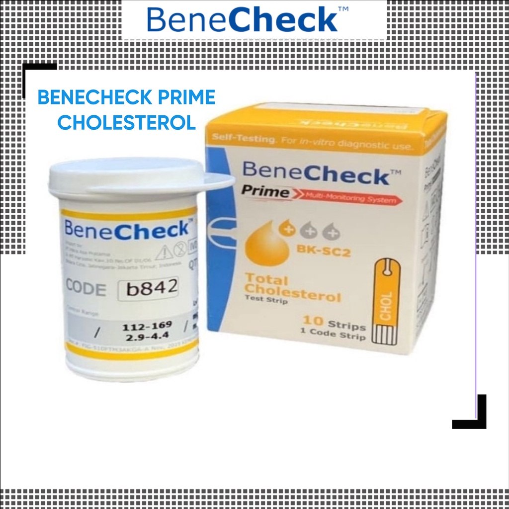 Jual Benecheck Prime Strip Test Kolesterol Isi 10 Test Strip ...