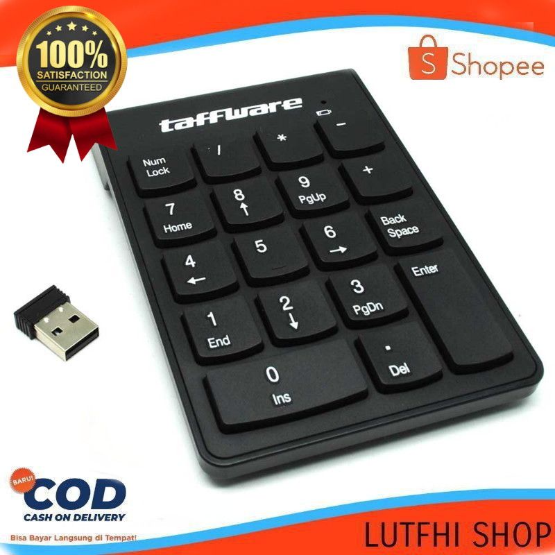 Jual Keyboard Keypad Numeric Wireless 2.4GHz 10 Meter i120 Taffware Keyboard Numerik Wirelss ...