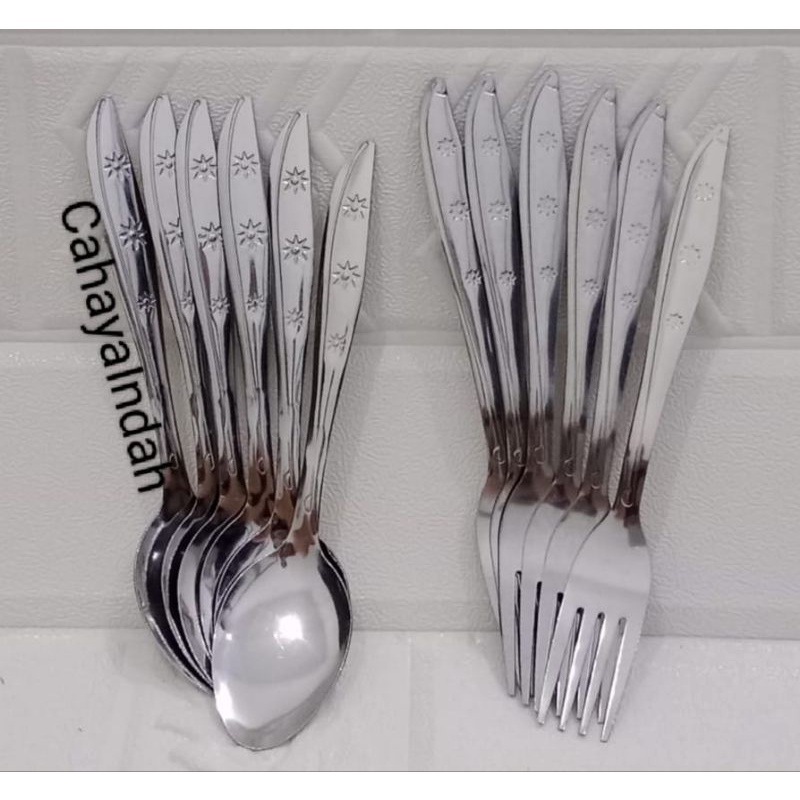 Jual (12 atau 6 Pcs)4 Model/Sendok dan Garpu Makan Bintang Kitchen Tool ...