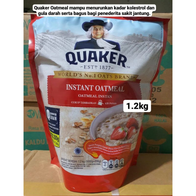 Jual 1,2KG SEREAL QUAKER OATS OATMEAL INSTANT MERAH REFILL CEREAL OAT ...