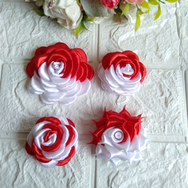 Jual Bros Mawar Simple Bros Merah Putih Bros bunga Bros Seragam Bros ...