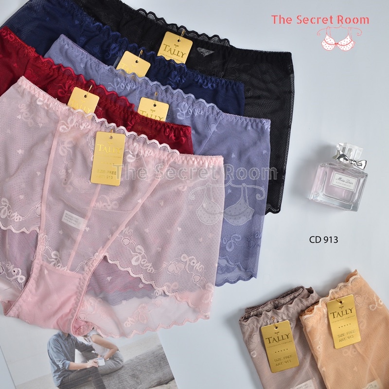 Jual TALLY CD CELANA DALAM RENDA 913 I FREE SIZE FIT TO XXL I BAHAN RENDA ANTI GATAL | Shopee ...