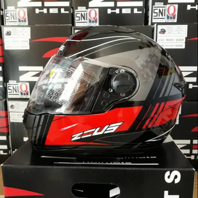 Jual HELM ZEUS 811 BLACK J20 RED HELM TOURING ZEUS ZS-811 HELM FULL ...