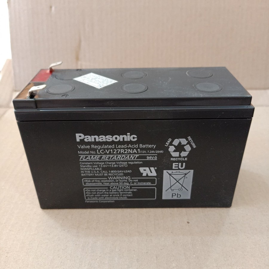 Jual Aki Accu Baterai UPS Kering VRLA Panasonic 12v 7.2Ah 7Ah Aki Kering | Shopee Indonesia