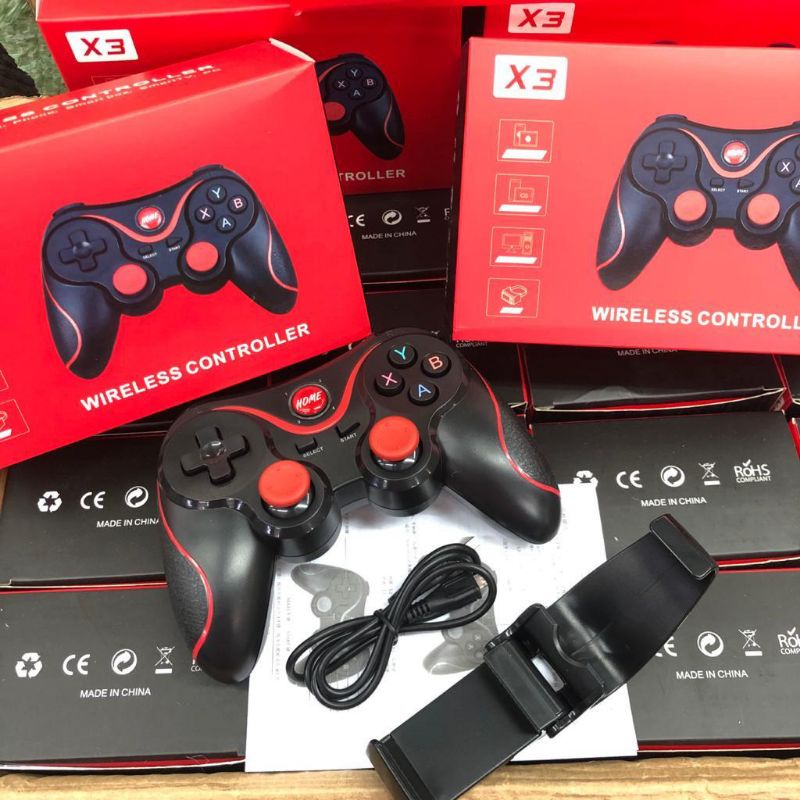 Jual Gamepad Joystick bluetooth Plus Holder HP / Stik Game bluetooth Hp ...