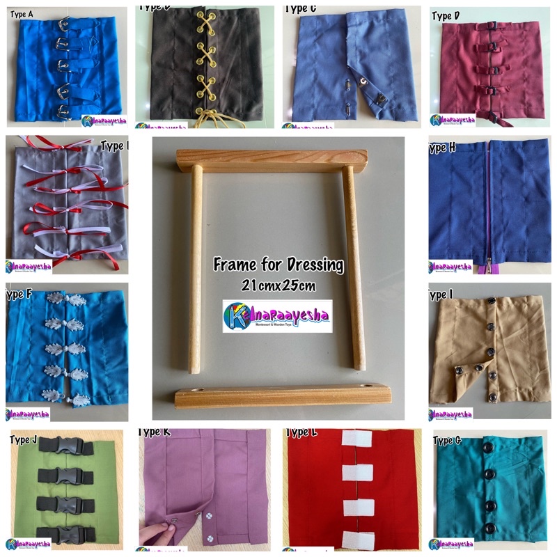 Jual Mainan Dressing Frame Montessori (mainan kain tanpa frame) satuan ...