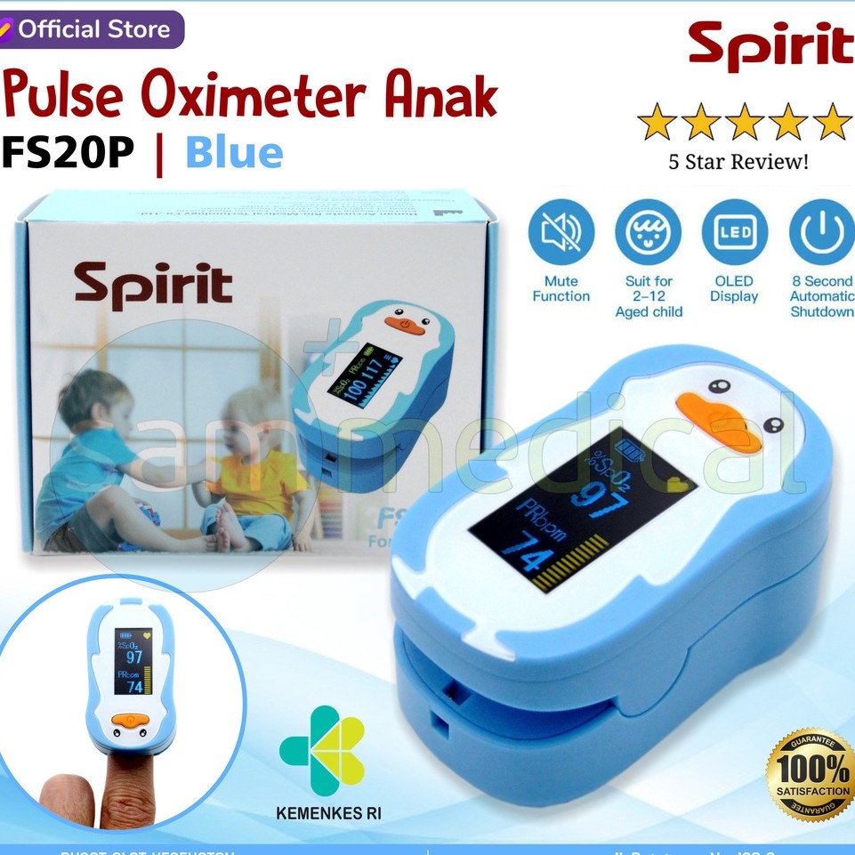 Jual Spirit Pulse Oximeter Saturasi Oksigen Anak FS20P / Oximeter ...