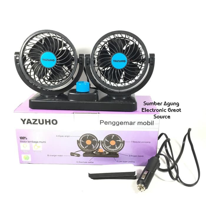 Jual Kipas Mobil DC 12V Yazuho Double Blower Dobel Fan Colok Rokok ...