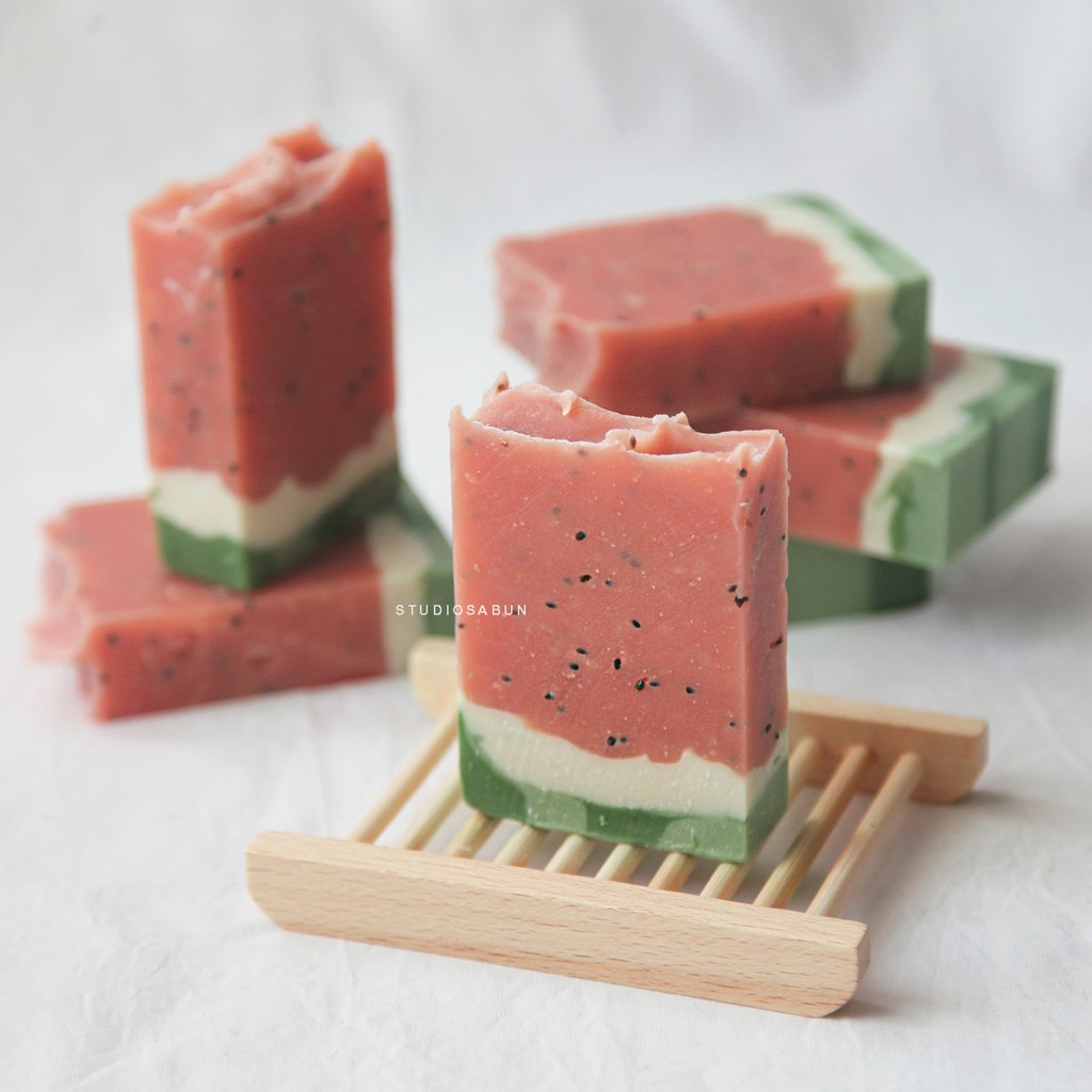 Jual Watermelon Chia Seeds soap | Handmade soap sabun batang | Shopee ...