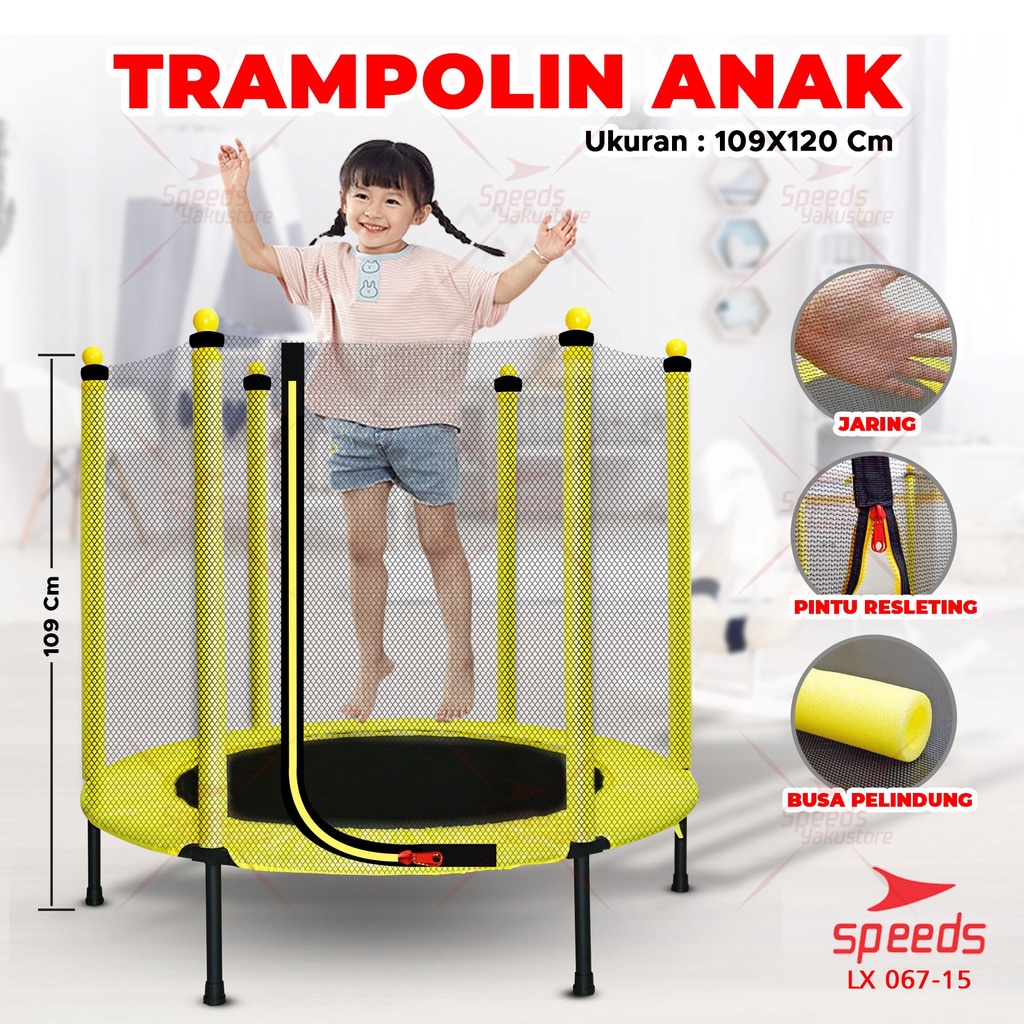 Jual SPEEDS Trampolin Anak 48inch Trampoline Anak Lompat Jump Mainan ...