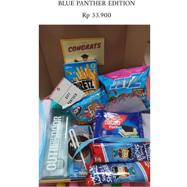 Jual BLUE PANTHER SNACK BOX CUSTOM KADO ULANG TAHUN | Shopee Indonesia