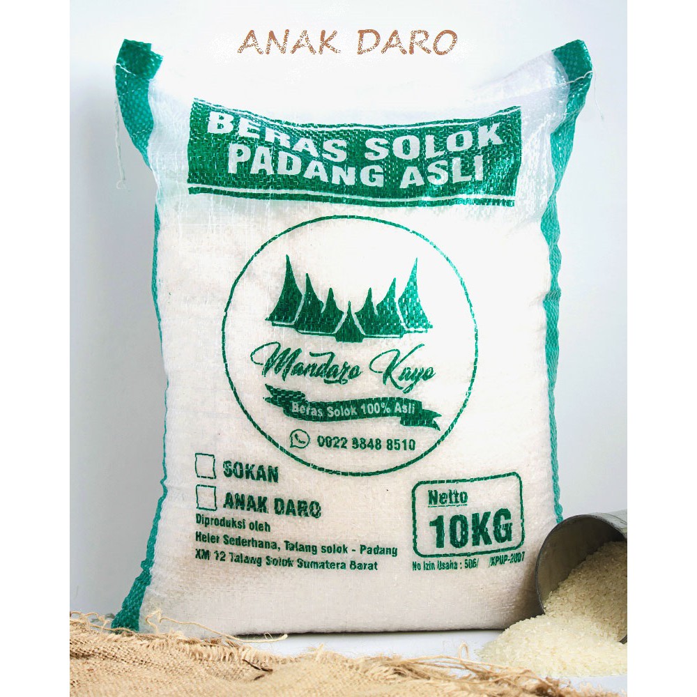 Jual Beras Padang Solok - Anak Daro 10kg | Shopee Indonesia