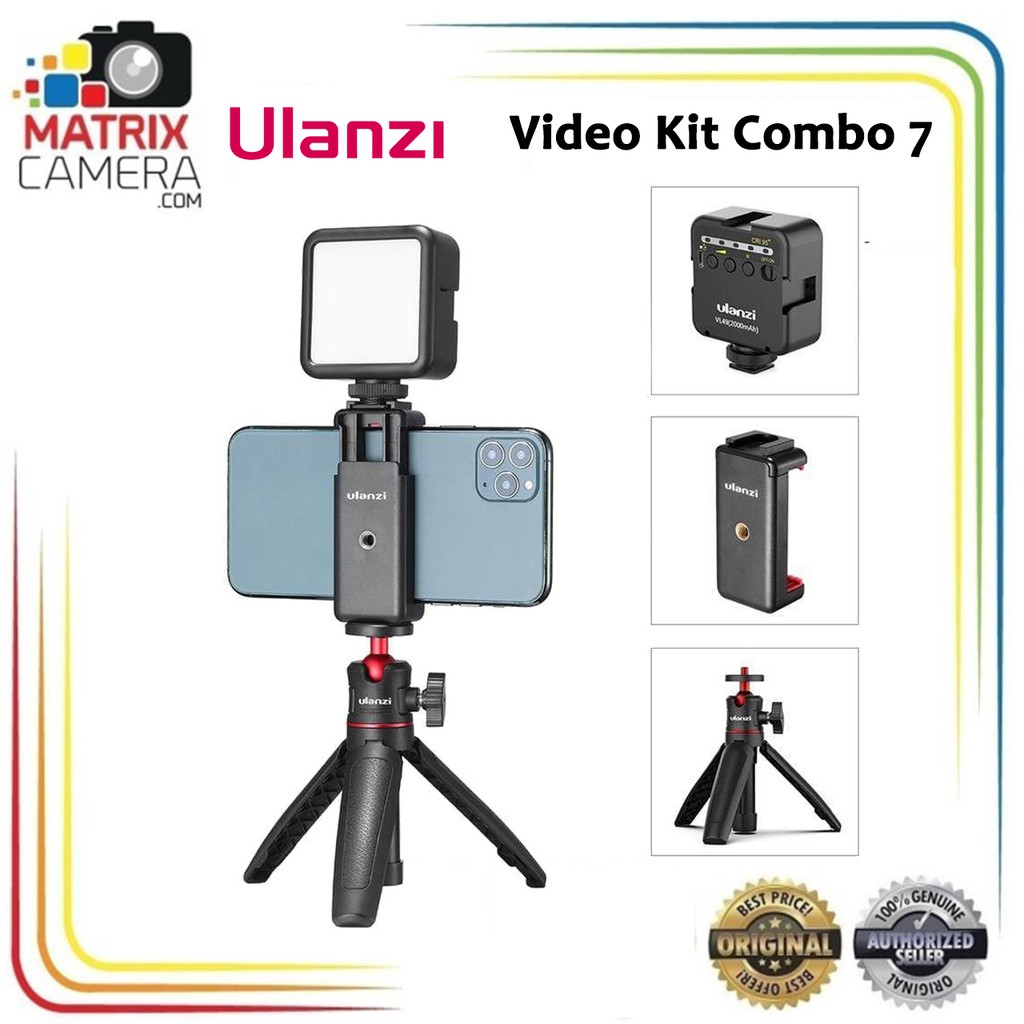 Jual Ulanzi Video Kit Combo 7 Paket Vlog buat Vlogging LED Tripod Holder Hp | Shopee Indonesia