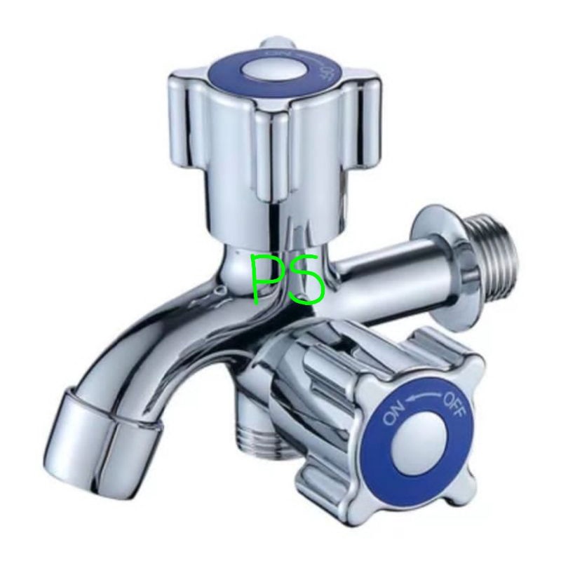 Jual Kran Tembok 2 Cabang Dobel 1/2 inch - Kran Shower Kamar Mandi Bagus Murah | Shopee Indonesia