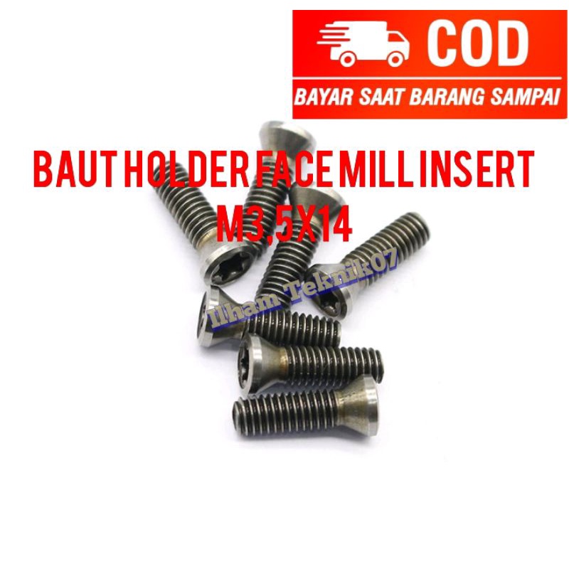 Jual baut insert bubut baut holder bubut baut face mill M3,5x14 baut ...