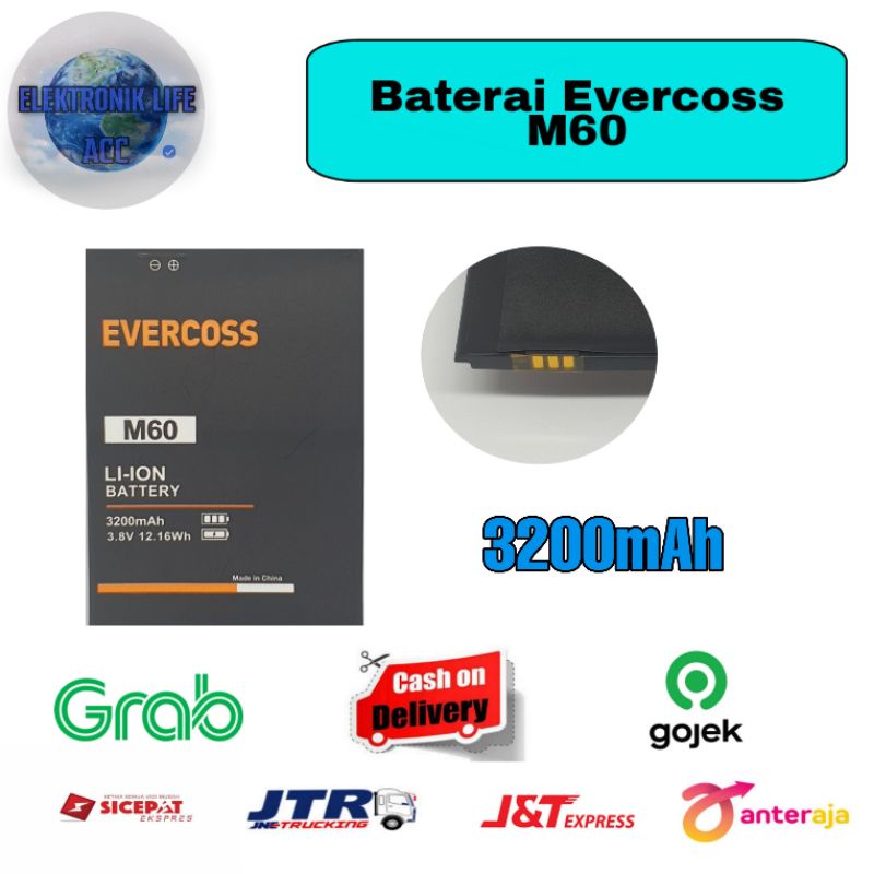 Jual Baterai Evercoss M60 / M6 / M6A Original Battery Batre M60 4G lte | Shopee Indonesia
