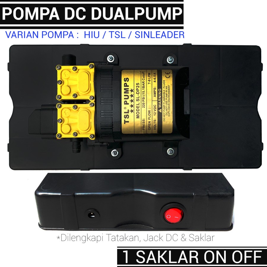 Jual Pompa DC Dualpump Dilengkapi dengan Saklar on Off dan Tatakan ...