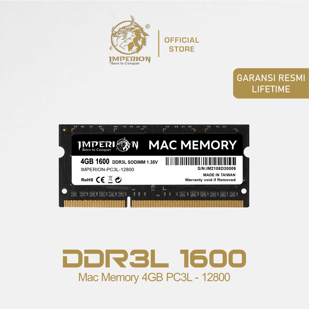 Jual RAM IMPERION MAC MEMORY DDR3L 4GB 1600 MHZ PC 12800 (135) | Shopee Indonesia
