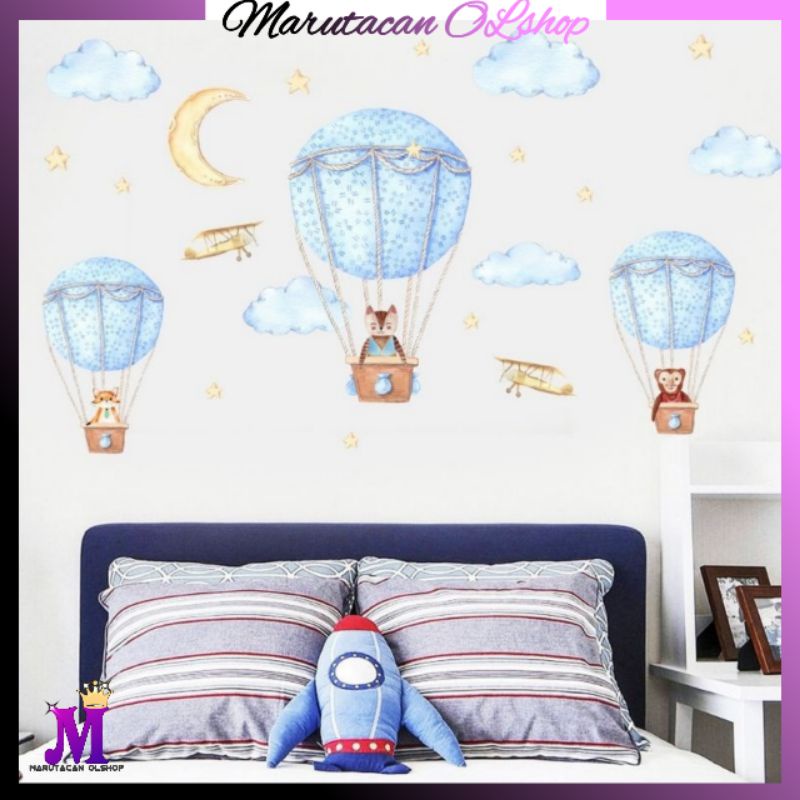 Jual Wallsticker Dinding / Wallpaper Stiker Motif Balon Udara | Shopee ...