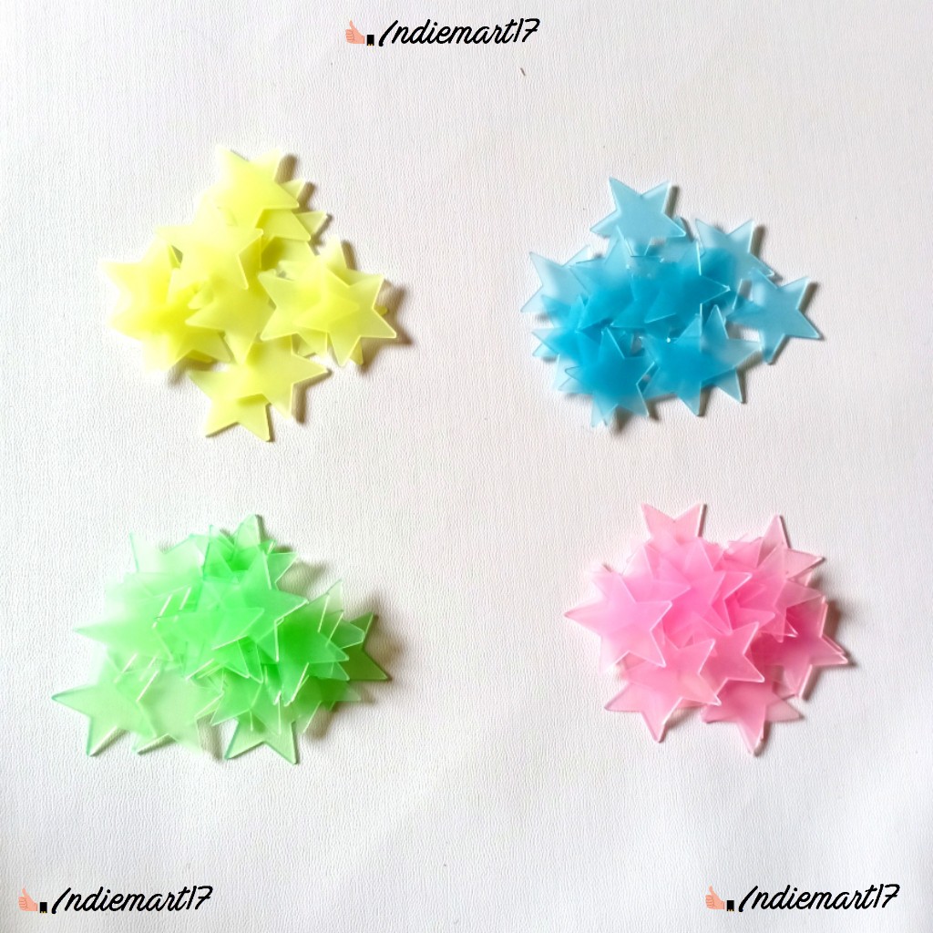 Jual Bintang Sticker Star Glow In The Dark Menyala Dalam Gelap Tempel ...