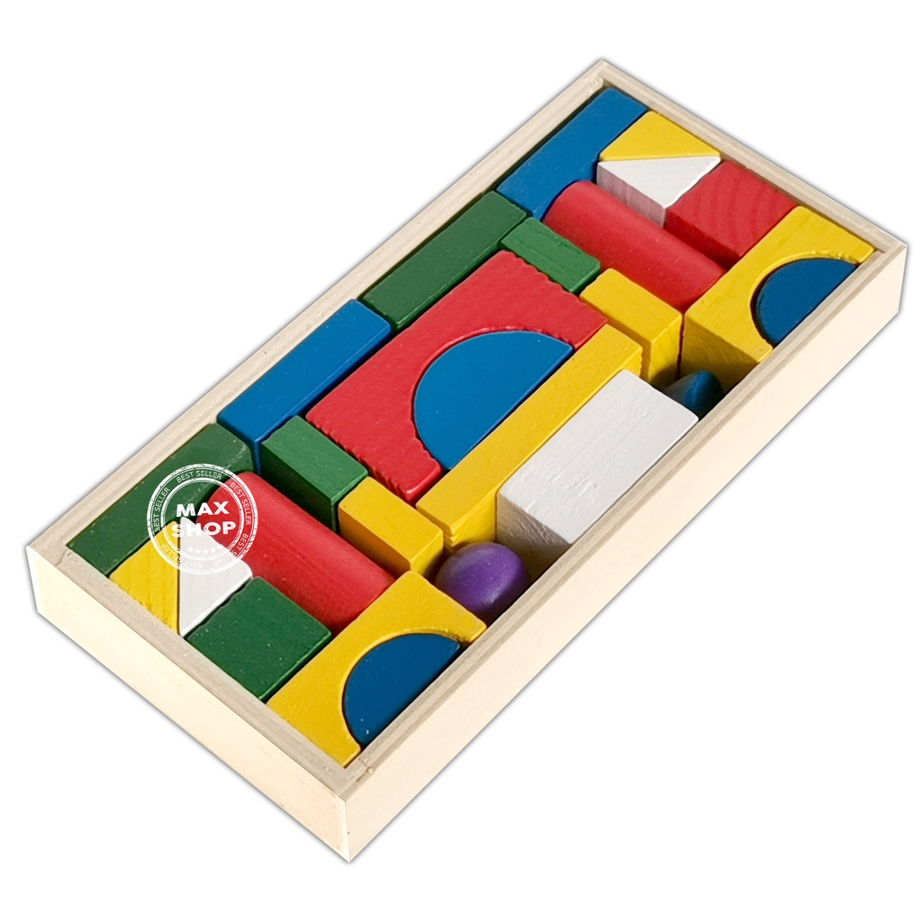 Jual Mainan Anak Balok Kayu Wooden Block Puzzle | Shopee Indonesia