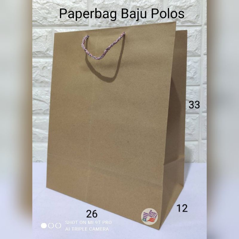 Jual Paper bag baju polos (26*12*33) | Shopee Indonesia
