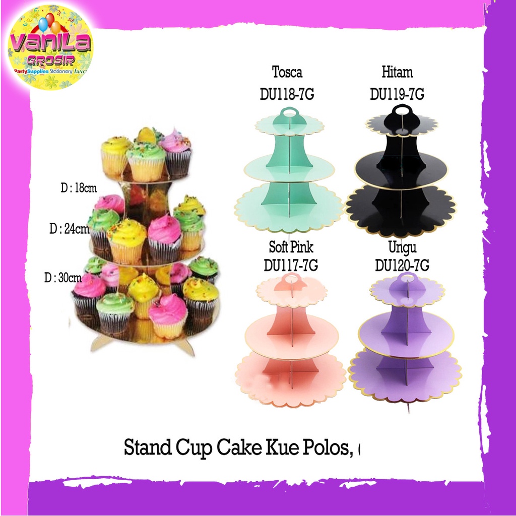 Jual (1 Set) Stand Cup Cake Tosca /Tempat Kue/ Standing Kue/Hiasan Kue ...