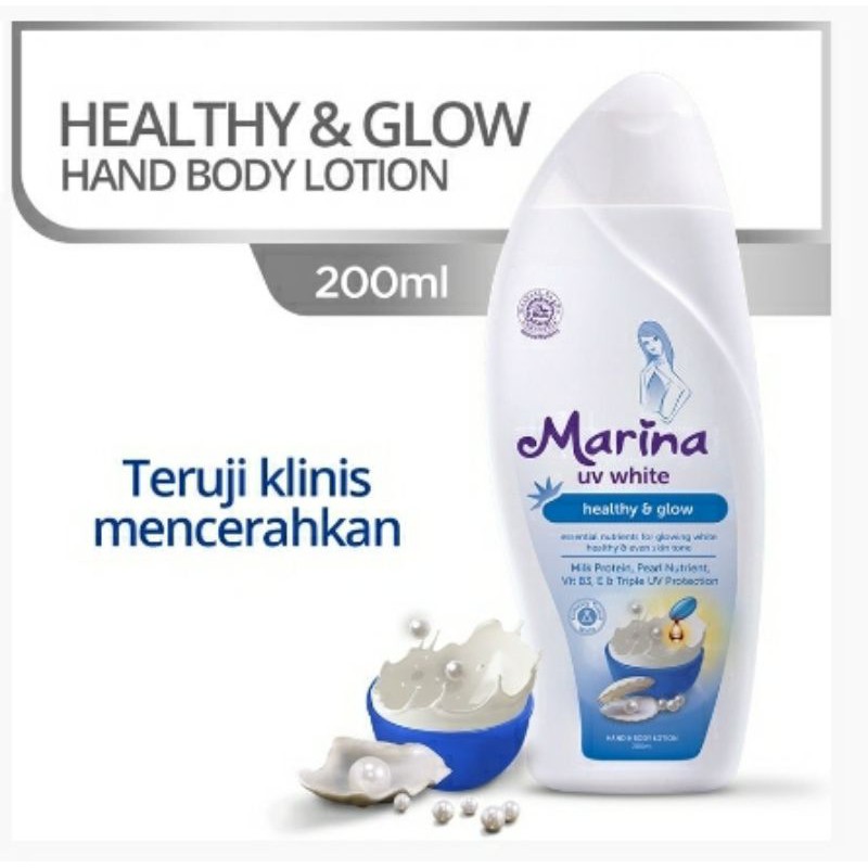 Jual Marina UV White Hand Body Lotion Healthy & Glow 200ml | Shopee ...