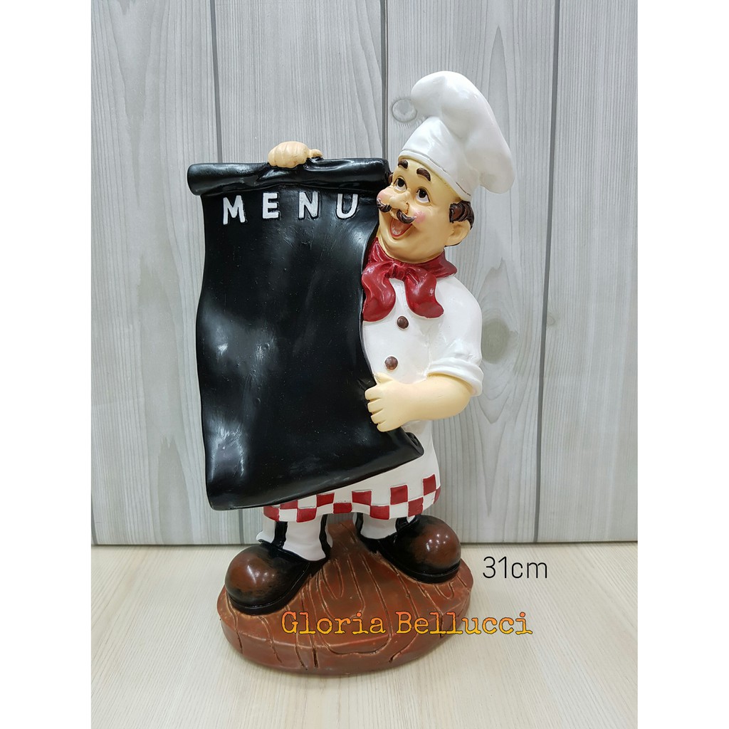 Jual patung pajangan koki menu chef restoran cafe bakery dekor | Shopee ...