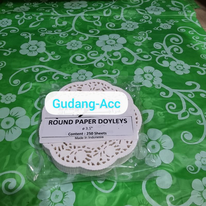 Jual Kertas Doilies Paper Round uk 3,5 inchi Flower MG White isi 250 ...