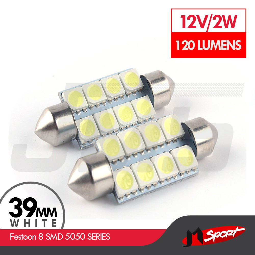 Jual Lampu LED Mobil Kabin / Plafon / Festoon / Double Wedge 8 SMD 5050 ...
