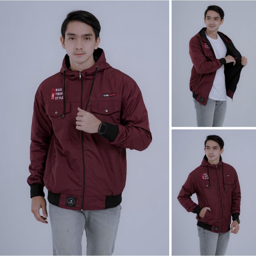 Jual Jaket Motor Pria Bahan Parasut Tahan Angin Jacket Pria Tebal Anti ...