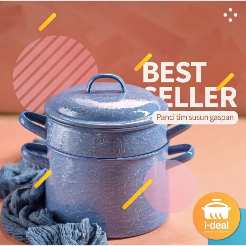 Jual TIMBANGAN Panci tim 2 susun diameter 22 cm burik loreng jadoel dim ...