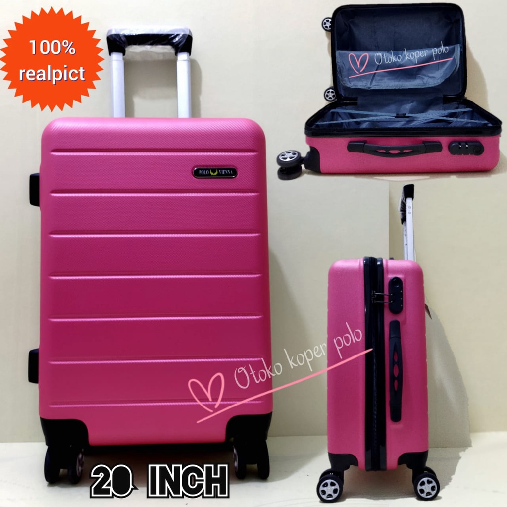 Jual koper 20 inch polo vienna ukuran kabin koper fiber koper roda 4 ...