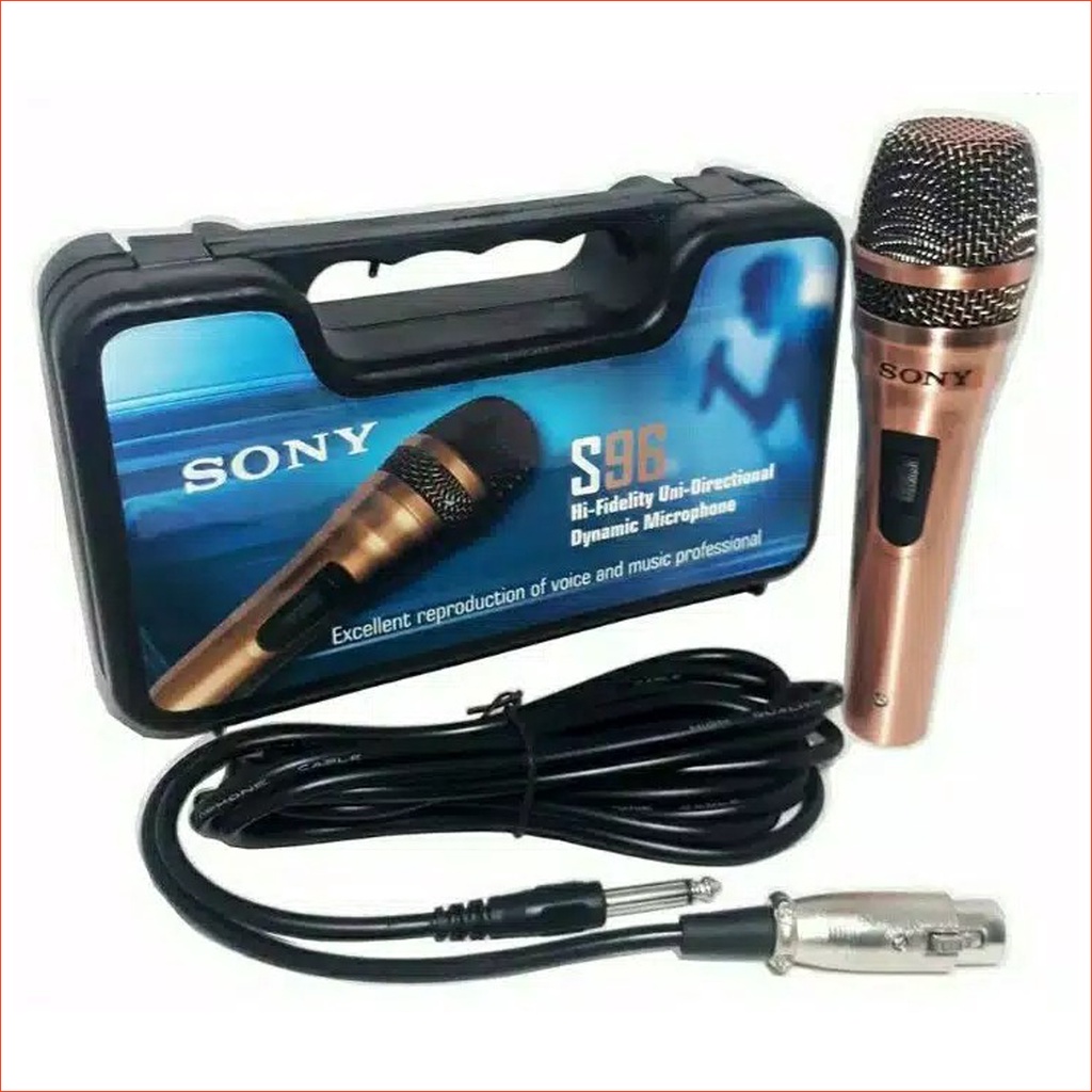 Jual Sony Mic Kabel Karaoke S-96 Microphone Suara vocal empuk | Shopee ...