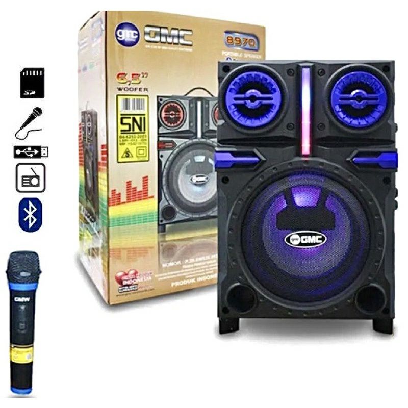 Jual GMC Speaker Portable Bluetooth GMC 897Q / GMC 897P + 1 Mic ...