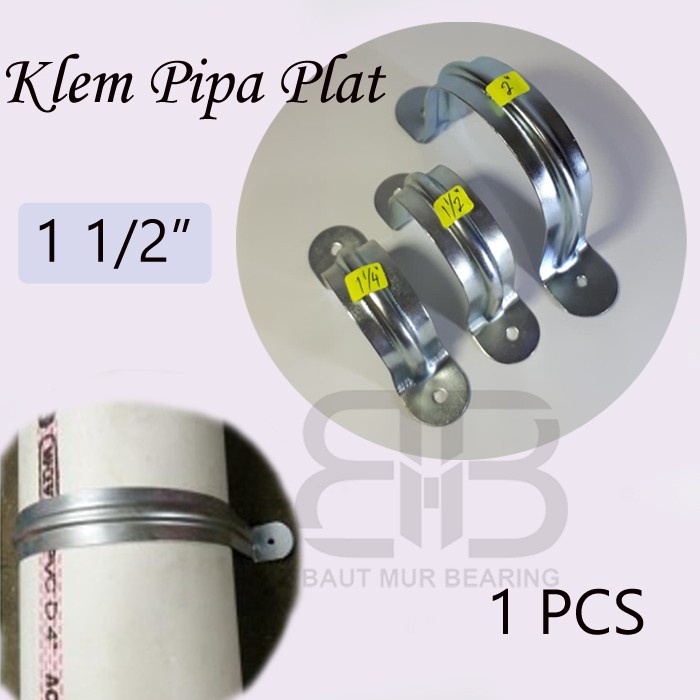 Jual Klem Pipa Plat 1 1/2" inch Besi / Pipe Clamp / Klem Omega Biasa 1 ...