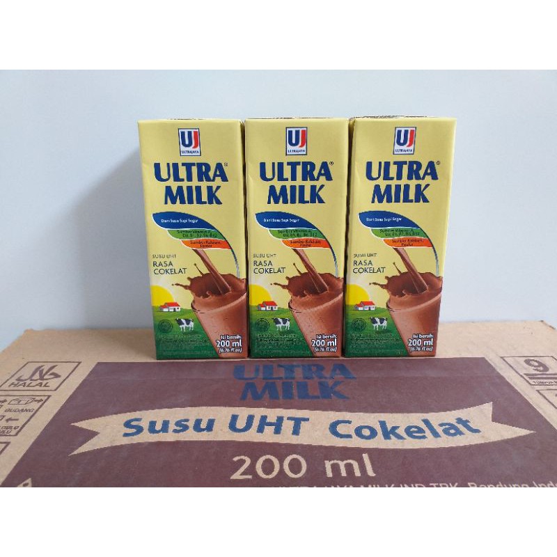 Jual Susu Ultra Milk Coklat 200 ML | Shopee Indonesia