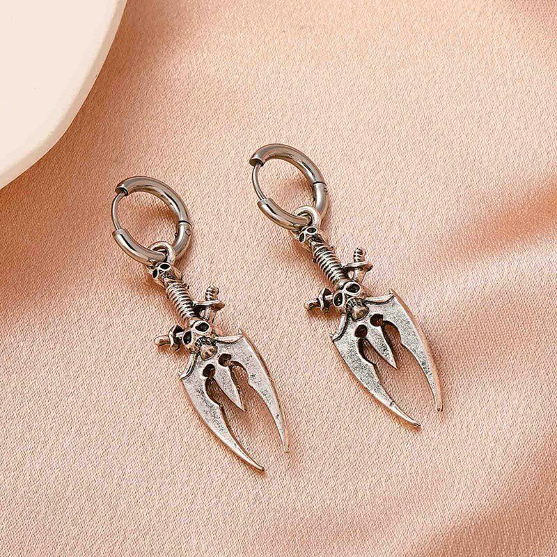Jual 2pcs anting bentuk antik aneh unik gaya punk rock grunge | Shopee ...