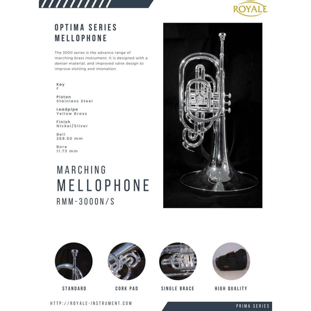 Jual Royale Marching Mellophone RMM-1000N Student Series | Shopee Indonesia