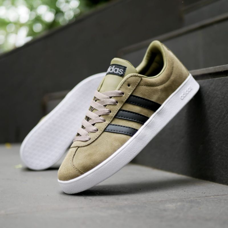 Jual ADIDAS VL COURT 2.0 OLIVE BLACK | Shopee Indonesia