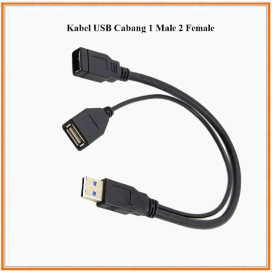 Jual Kabel USB Cabang 1 Male to 2 Female | Shopee Indonesia