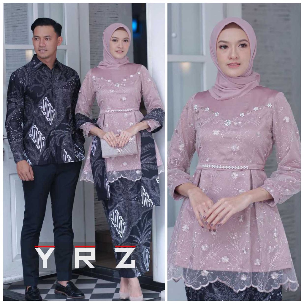 Jual Baju Couple Batik Kebaya Brokat Modern, Batik Kebaya Lamaran ...