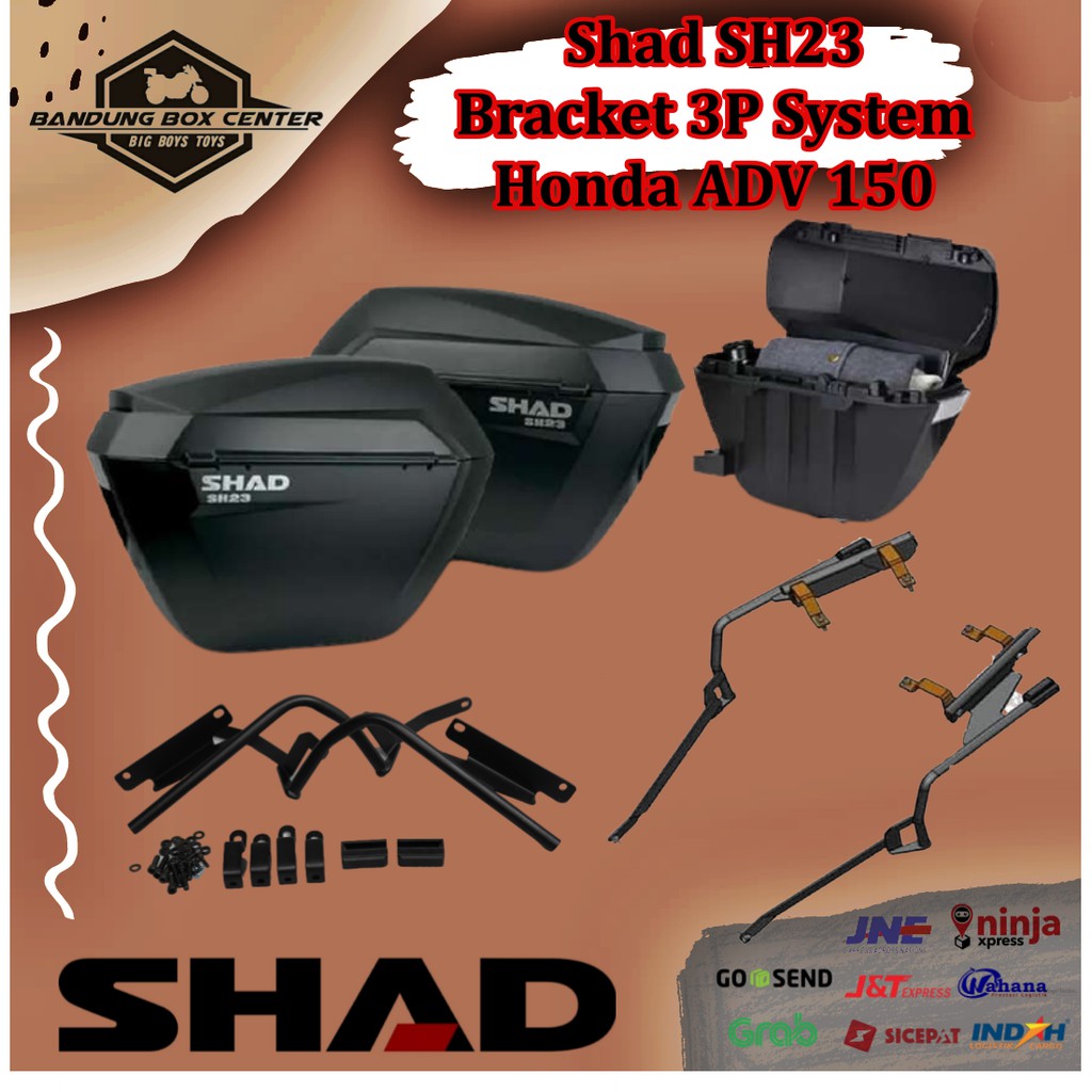 Jual Paket Box Motor Box Shad SH23 Sidebox dan Bracket 3P System Honda ...