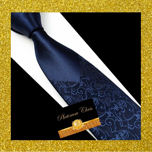 Jual Dasi pria slim biru dongker navy batik platinum class | Shopee ...