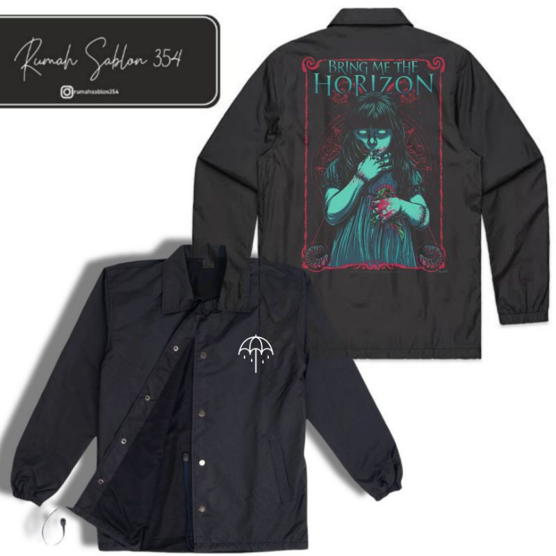 Jual coach jaket BMTH Bring Me The Horizon windbreaker hitam jacket ...