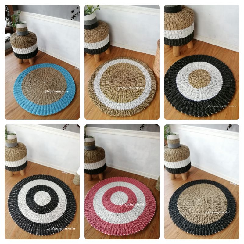 Jual Karpet Bulat Anyaman 120cm / Bisa Request Warna & Motif Suka2 ...