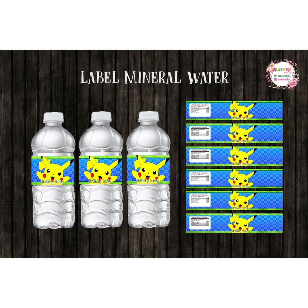 Jual STIKER MINERAL WATER PIKACHU / LABEL PIKACHU | Shopee Indonesia