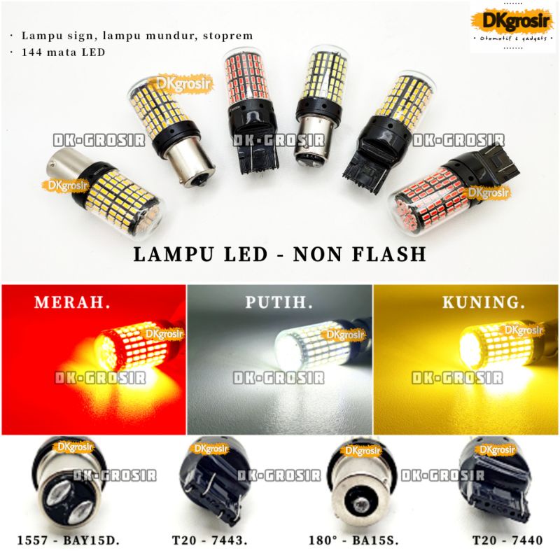 Jual LAMPU LED Sign Superbright 144SMD T20 7440 7443 1156 BA15S BAY15D ...